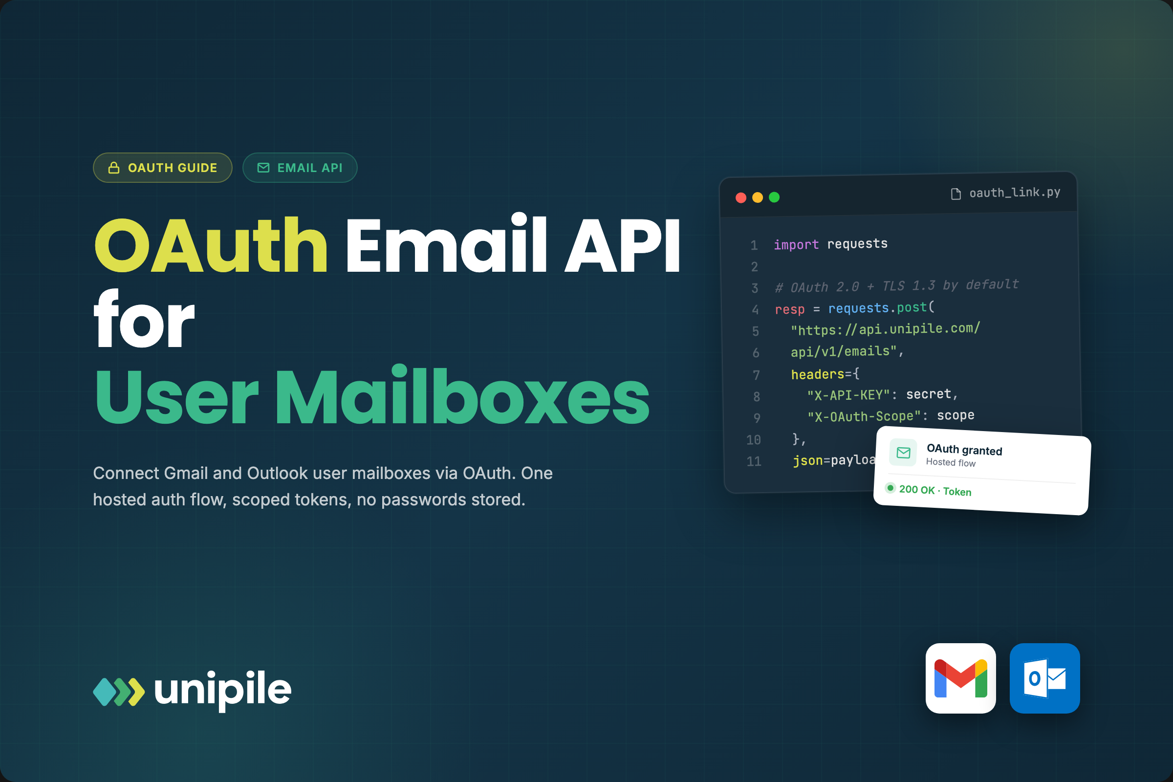OAuth Email API: Authenticate User Mailboxes the Right Way (2026) - Unipile